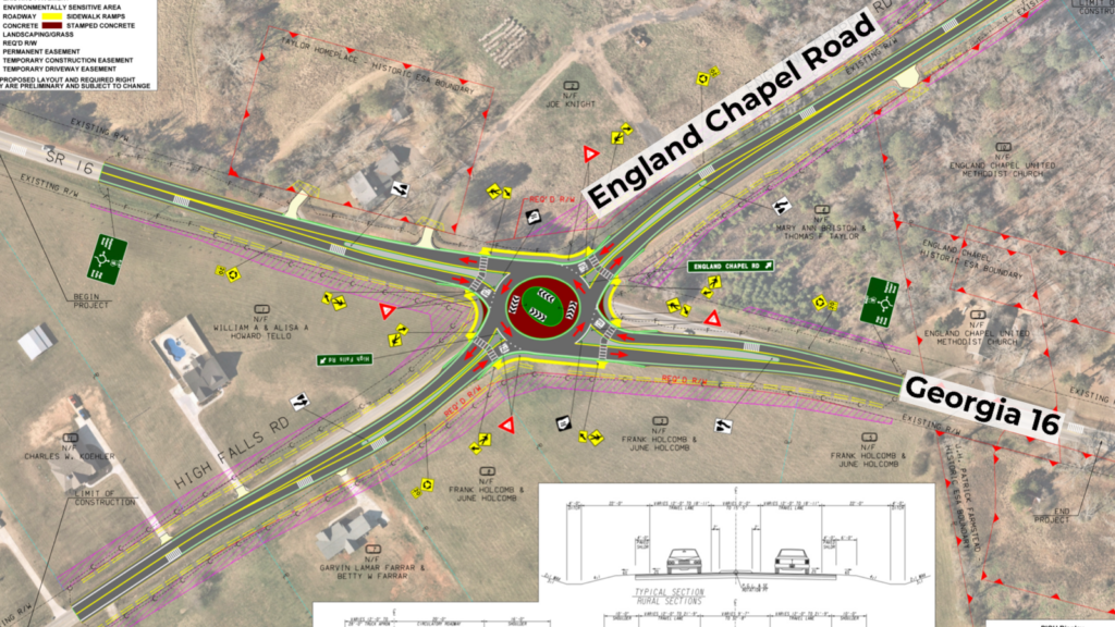 GDOT Approved Construction for SR 16 at England Chapel