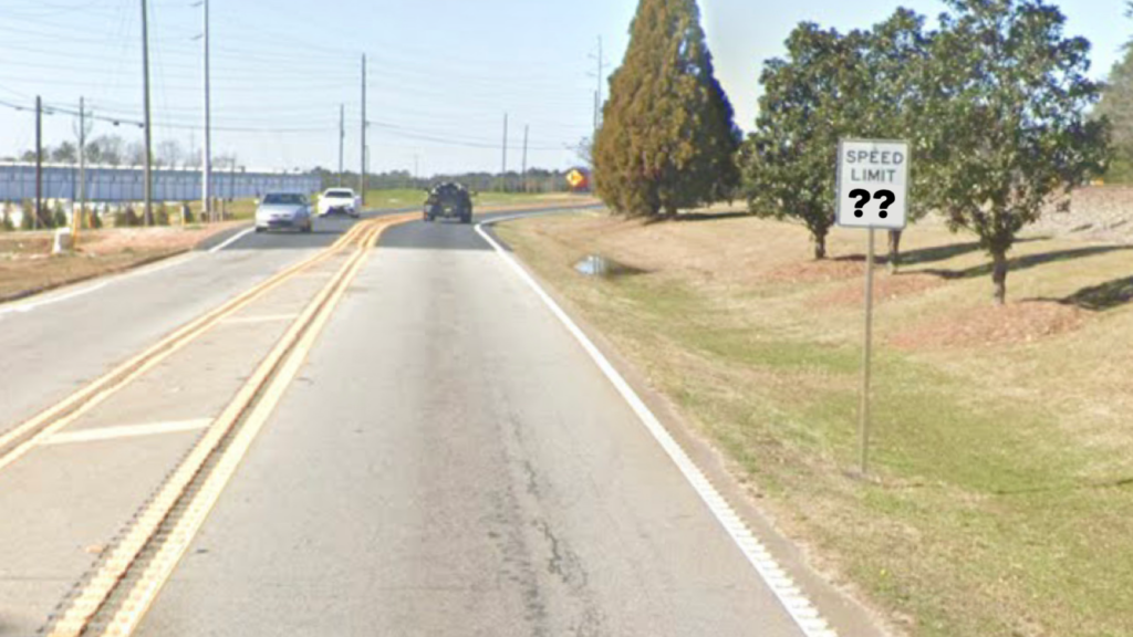 Locust Grove Looking at Speed Limit on State Route 42